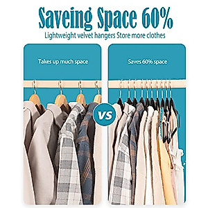 Smartor White Velvet Hangers 50 Pack Felt Hangers Non Slip Rose Gold Hook Flocked Hangers Heavy Duty Adult Hanger for Coat, Suit