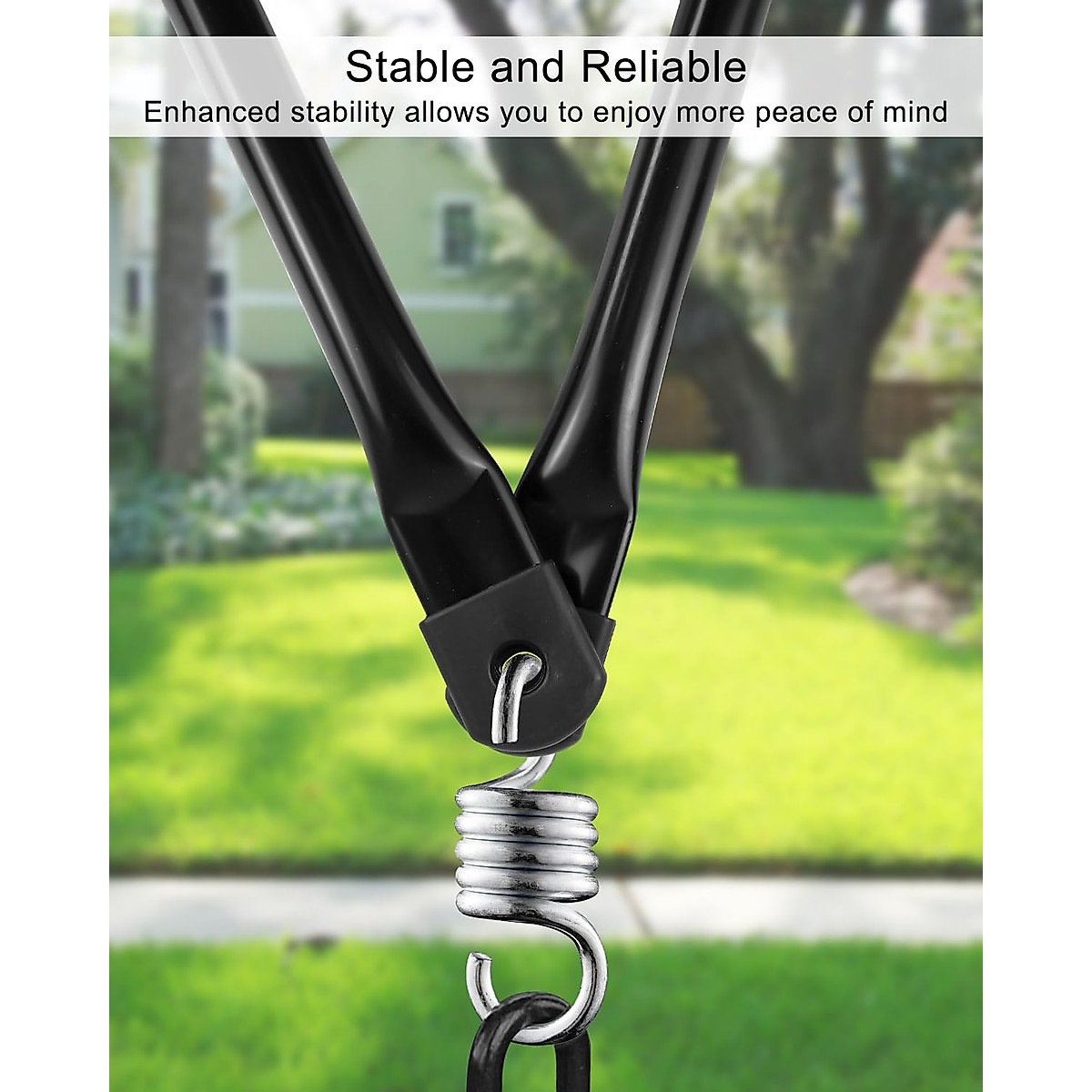 2 Pcs 80cm/31.5inch Garden Swing Replacement Rods for Hanging Swing Seat to Frame, Black Metal Round Rods