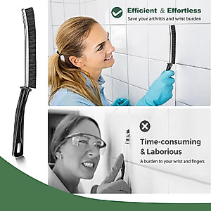 Hard Bristle Crevice Cleaning Brush, Crevice Cleaning Brush | Extra Strong & Long| Gap Cleaning Brush, Hard-Bristled Brush Set, Hand Bristled Stiff Bristle Cleaning Brush with Long Handle（4 pcs）