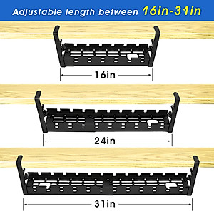 Ourhom Under Sink Organizers and Storage, 2-Tier Pull Out Cabinet Organizer Drawers with 4 Hooks and 2 Hanging Cups, Multi-Purpose Under Sink Organizers for Bathroom Kitchen