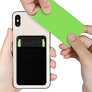 RUIVE Mobile Stick Card on Wallet Hhone Holder Hard Glue Credit as Holder Functioning Wallet Note 20 Ultra (Black, One Size)