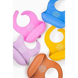 Be A Heart Silicone Bibs for Babies & Toddlers, Meal Blessing Prayer Bib, Baby Baptism Gift (Mustard)