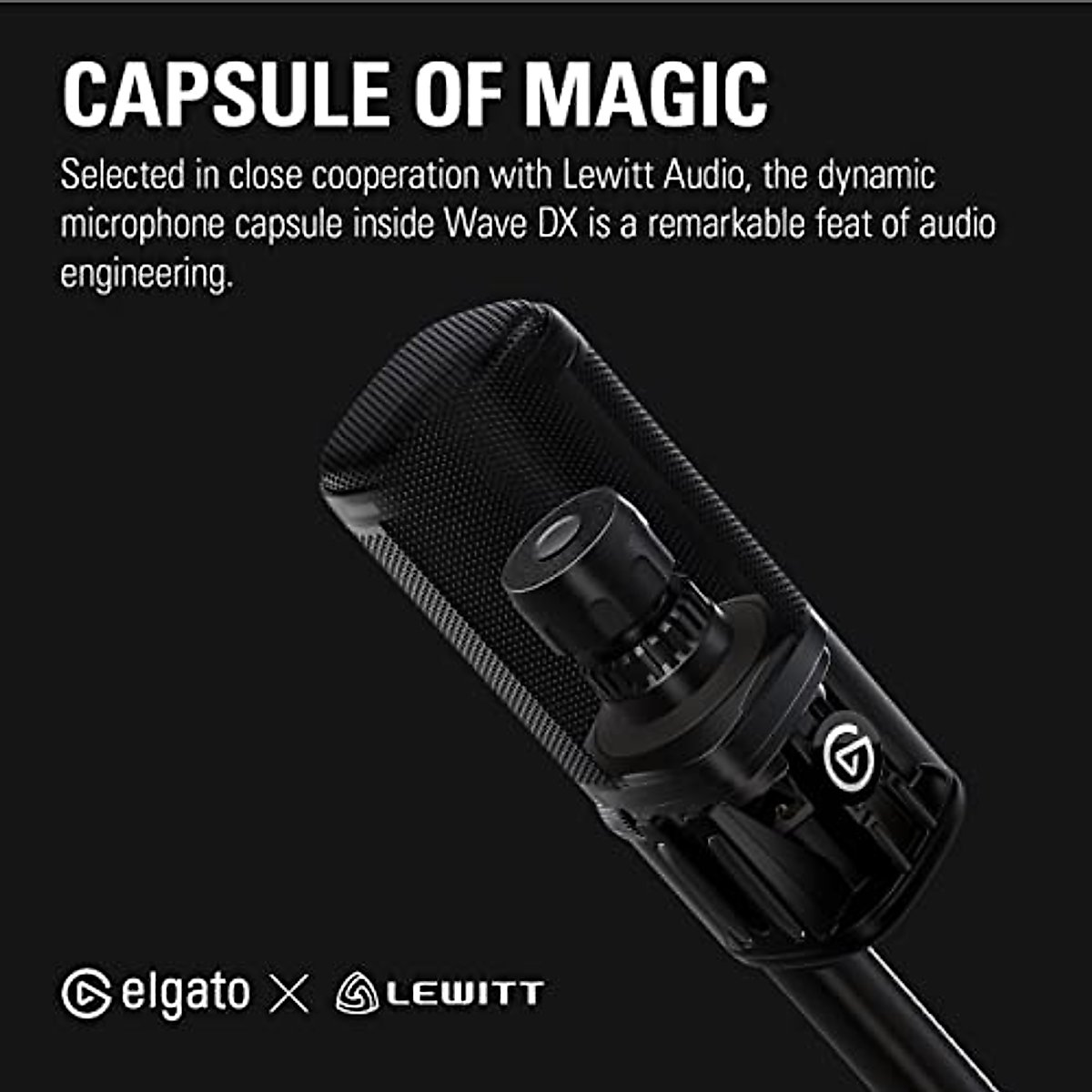 Elgato Wave DX - Dynamic XLR Microphone, Works with Any Interface, for Mac, PC (Renewed)