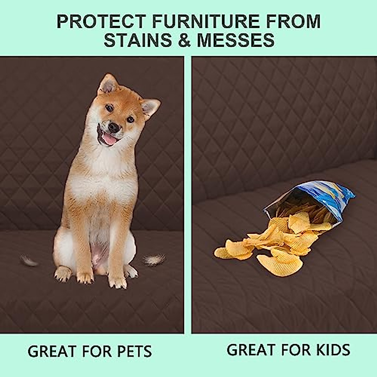 Luxshare Home Reversible Loveseat Sofa Covers Couch Cover Furniture Protector(Loveseat Small,Chocolate/Beige)