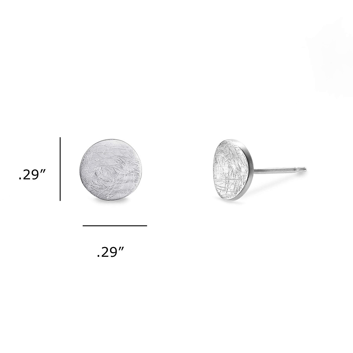 Boma Jewelry Sterling Silver Iced Finish Circle Stud Earrings