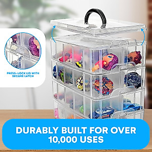 Bins & Things 40-Compartment Organizer for LOL Dolls - Beads and Craft Storage, Compact Toy Organizer for Small Toy Figures - Portable, Durable Storage Solution
