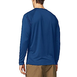 BALEAF Men's Long Sleeve Swim Shirts Rash Guard UV Sun Protection SPF T-Shirts UPF 50+ Quick Dry Swimming Fishing Ocean Blue Size M