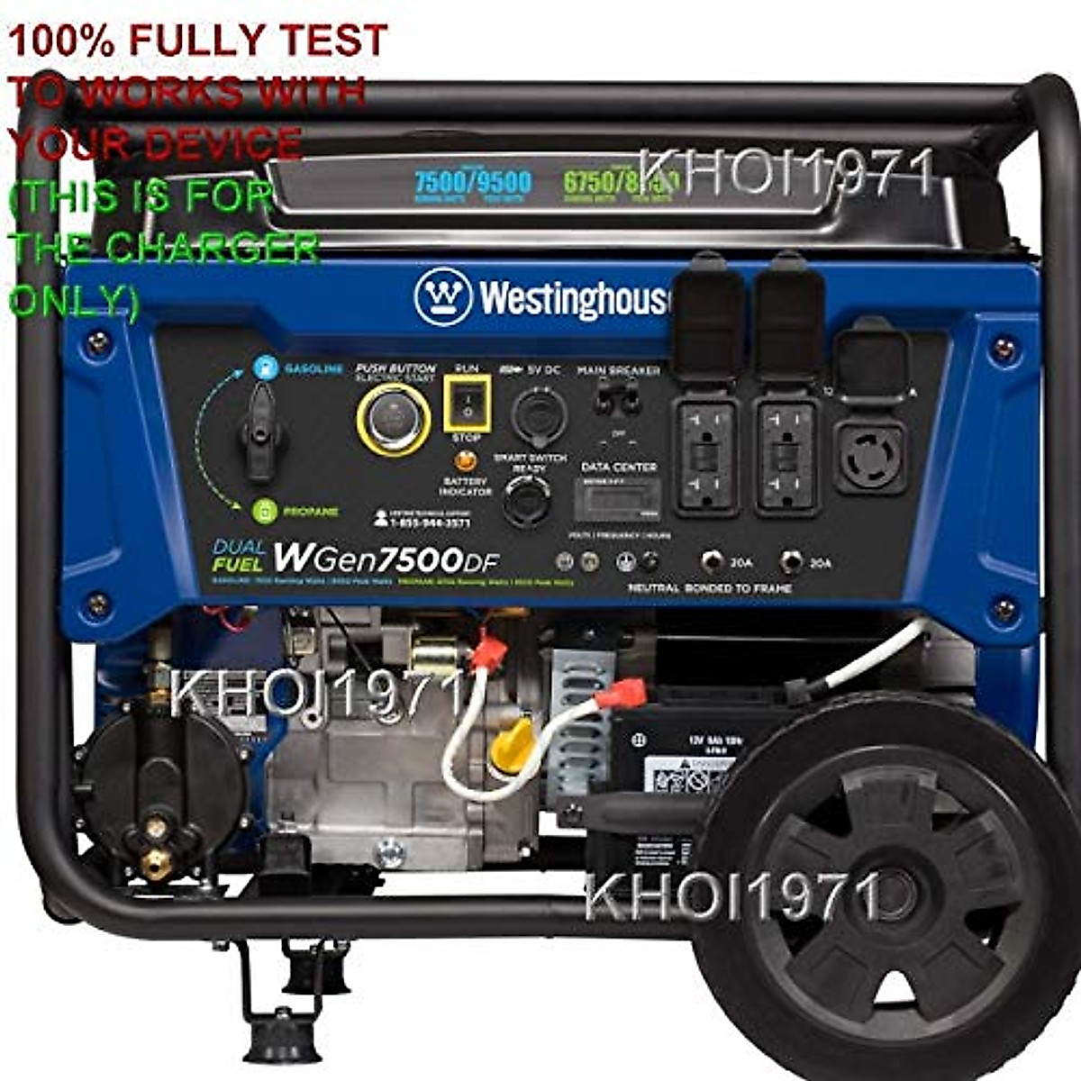 KHOI1971 8-FEET Wall Charger AC Adapter Compatible with Westinghouse WGen7500 WGen7500DF Dual Fuel Generator 7500 9500 watt