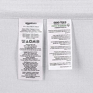 Amazon Basics Linen Style Bathroom Shower Curtain - Bright White, 72 Inch