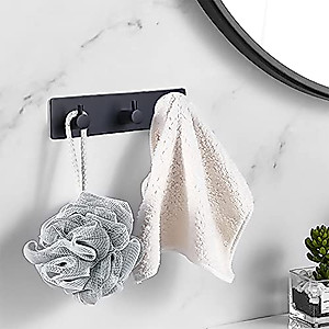 Key Holder for Wall,Key Hooks Decorative for Wall,Adhesive Adhesive Key Organizer Key Hanger Stainless Key Hooks Hanging Keys Towel Hanger for Entryway, Kitchen, Bedroom,Bathroom (3 Hooks, Black)