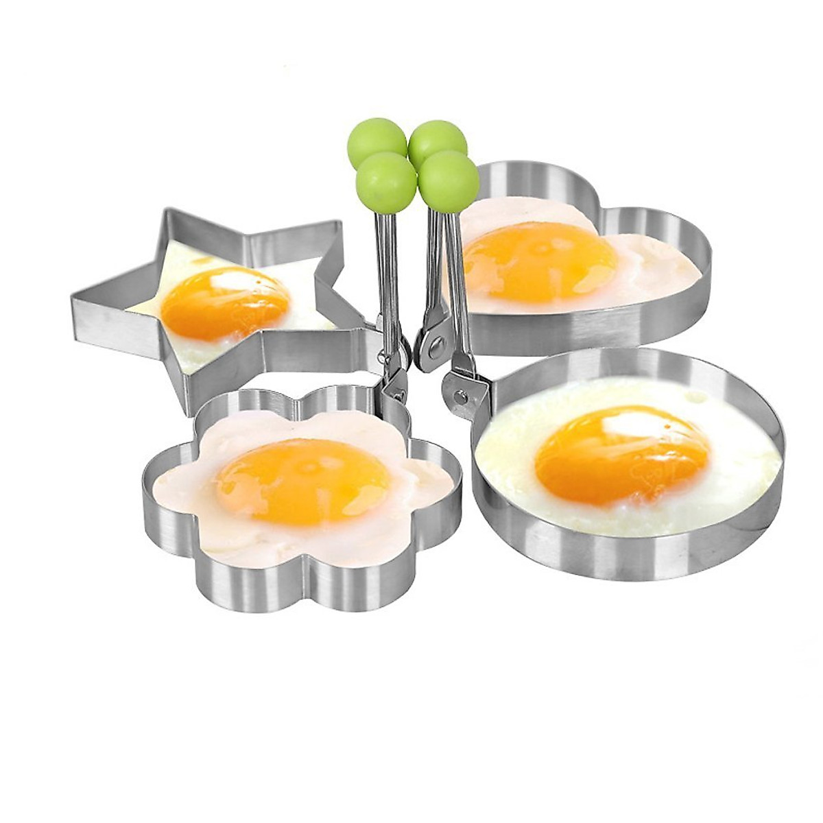Fried Egg Mold Ring 4pcs Pancake Shapes Cooker Nonstick Stainless Steel Cooking Tools for Frying Baking Cooking
