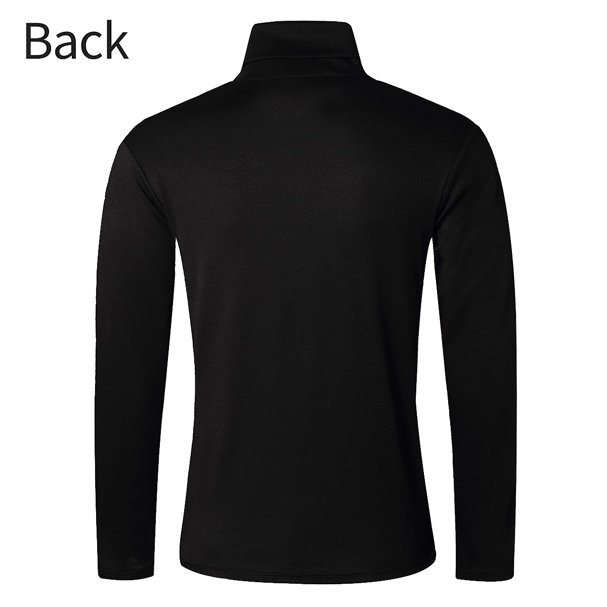 Men Slim Fit Lightweight Long Sleeve Pullover Top Turtleneck T-Shirt(Red & Black,2XL)