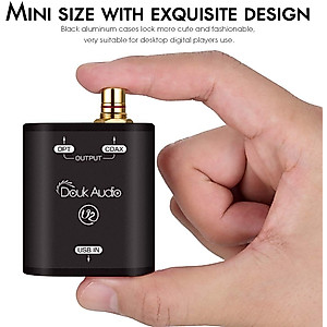 Douk Audio U2 XMOS XU208 Digital Interface, USB to TOSLINK Coaxial/Optical Audio Adapter, for DAC/Preamp/Amplifier, Support PCM & DSD64 (Upgrade Version)