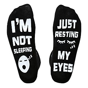 Easter Basket Stuffers for Kids Teenager Dad Mom Men Women, I'm Not Sleeping Just Resting My Eyes Funny Sock