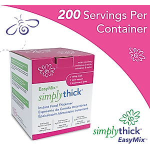 SimplyThick EasyMix | 200 Count of 6g Individual Packets | Gel Thickener for Those with Dysphagia & Swallowing Disorders | Creates an IDDSI Level 2 – Mildly Thick (Nectar Consistency)
