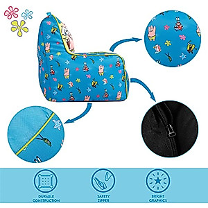 Idea Nuova Nickelodeon Spongebob Squarepants Toddler Nylon Bean Bag Chair with Piping & Top Carry Handle Large