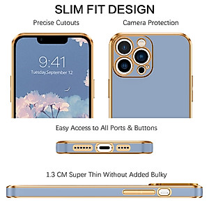 VENINGO iPhone 13 Pro Case, Slim Fit Soft TPU with Adjustable Wristband Kickstand, Scratch Resistant Shockproof Protective Cover for iPhone 13, Lavender Grey