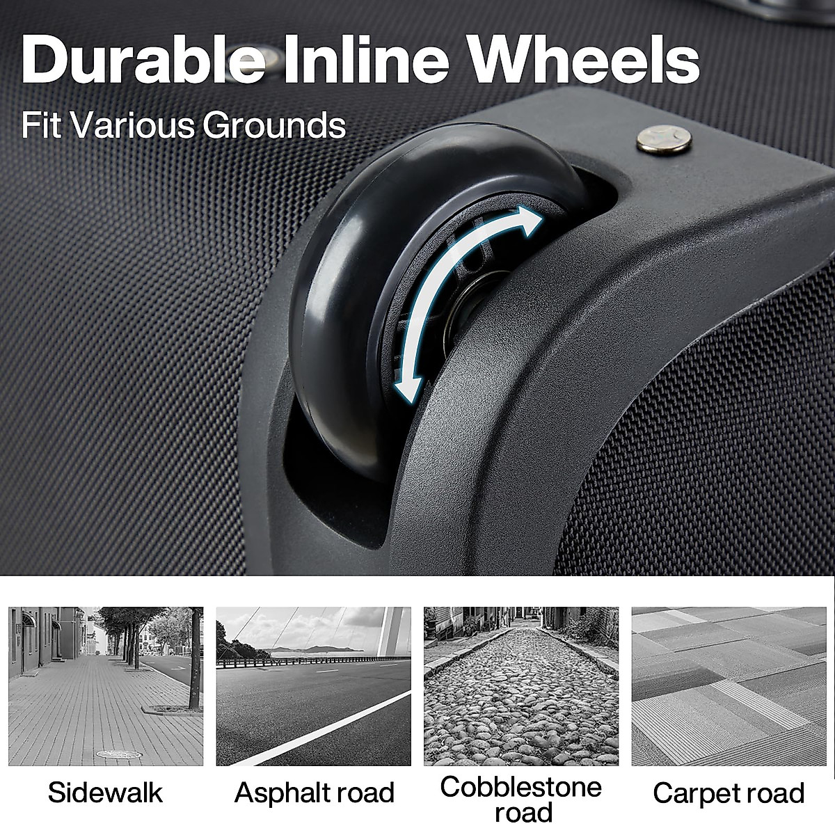 Hanke 20 Inch Expandable Carry On Luggage Suitcases with Wheels Foldable Duffle Bag for Travel Carry On suitcase Weekend Bag for Women Men Garment Bag.（Black）