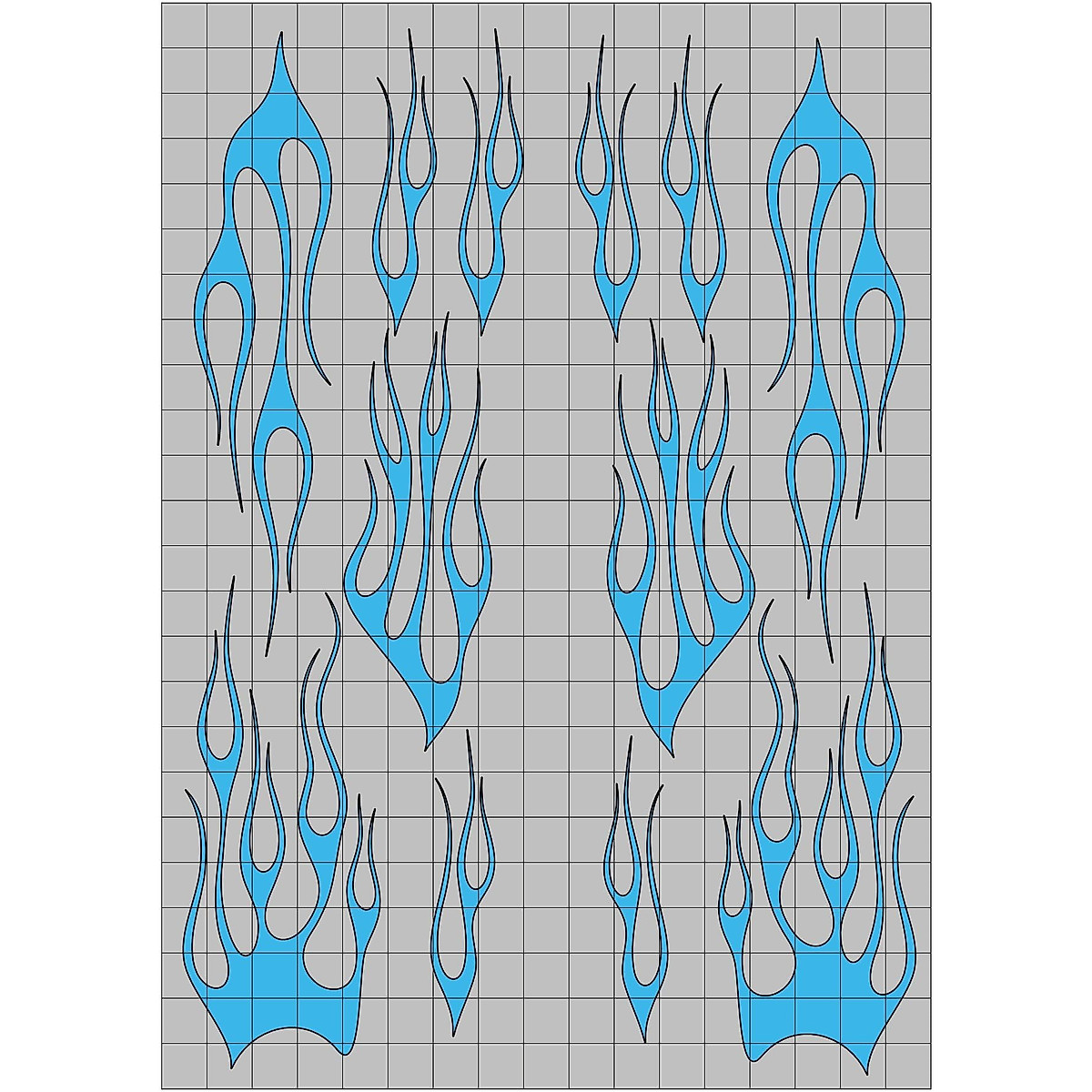 FLA1059P Flames Vinyl Paint Mask/Stencil Kit for R/C, RC, Radio Controlled Vehicle Body