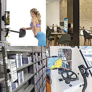 Mippko Magnetic Tablet Holder Fridge Tablet Mount for Vehicle/Cabinet/Metal Shelf/Whiteboard,360° Adjustable,Strong Magnetic Base Attracts Metal Surface,Compatible with 4.7~12.9" iPad iPhone Devices