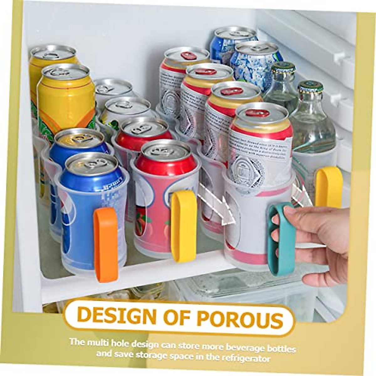 Baluue 6 Pcs Cans Organizer Dispensador De Cerveza Stackable Storage Box Fridge Organizer Cans Freezer Drink Organizer Beverage Bins Fridge Organizer Drinks Fridge Soda Can Dispenser Beer