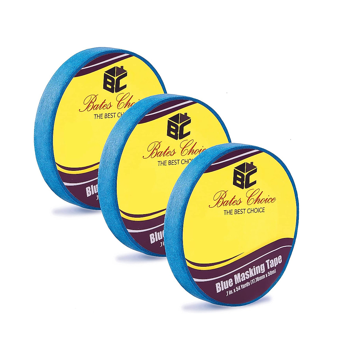 Bates- Painters Tape, 0.7 inch Paint Tape, 3 Pack of Painter Tape, Painting Tape, Masking Tape, Blue Masking Tape, Painting Supplies, Wall Safe Tape, Paint Tape, Blue Painter Tape, Tape for Drop Cloth