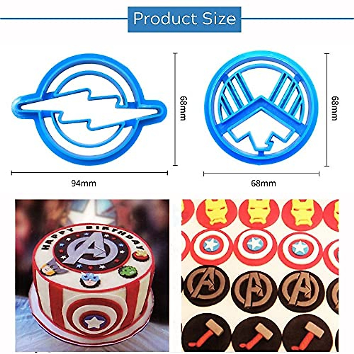 Crethinkaty Plastic Cookie Cutters,6 Pieces Fondant Cutter Set,Cartoon Biscuit Cutter,Cartoon Cookie Impression Cutter,Sugar Craft Cake Decoration