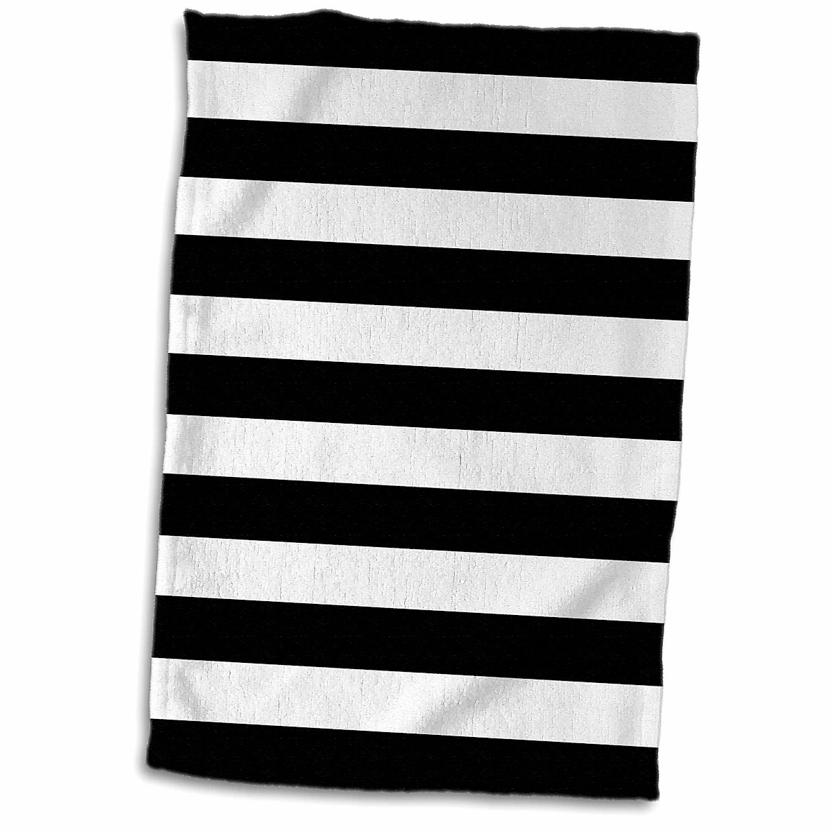 3D Rose Stylish Contemporary Black and White Pattern aka Breton Stripe TWL_56663_1 Towel, 15" x 22"