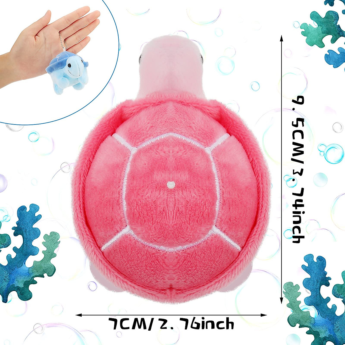 Skylety 12 Pieces Christian Charity Donation Supplies Mini Turtle Stuffed Toy Soft Turtle Animal Plush Toys Turtle Cute Stuffed Animal for Adults Birthday Party Decorations(Simple Style)