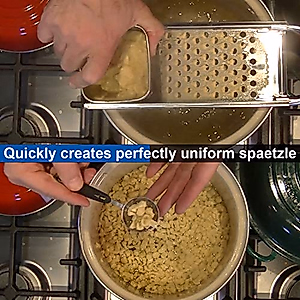 Premium Grade Stainless Steel Spaetzle Maker with Comfort Grip Handle Traditional German Egg Noodle Maker