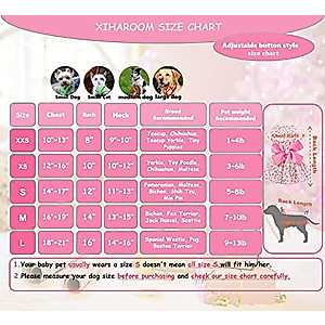 Petroom 2 Pieces Small Dog Dresses,Cute Princess Floral Skirt Cat Apparel Female for Yorkie(Pink & Rose red S)