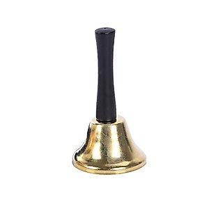 Dzrige Christmas Hand Bell Santa Hand Bell,Super Loud Solid Brass Hand Call Bell with Wood Handle,4.7 Inch Handbell for Christmas,Weddings,Church,School,Service,Game