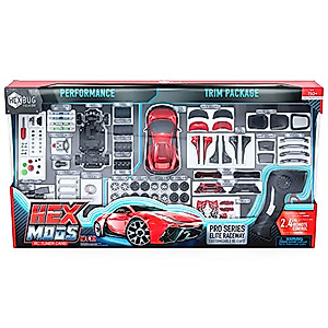 HEXBUG HEXMODS Pro Series Elite Raceway, Rechargeable RC Car, Buildable Scale Model for Kids and Adults, 2.4 Ghz Controller and Trackset Included, Ages 14 and Up