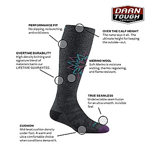 Darn Tough Women's Over-The-Calf Cushion Socks, Sacred Denim, Medium