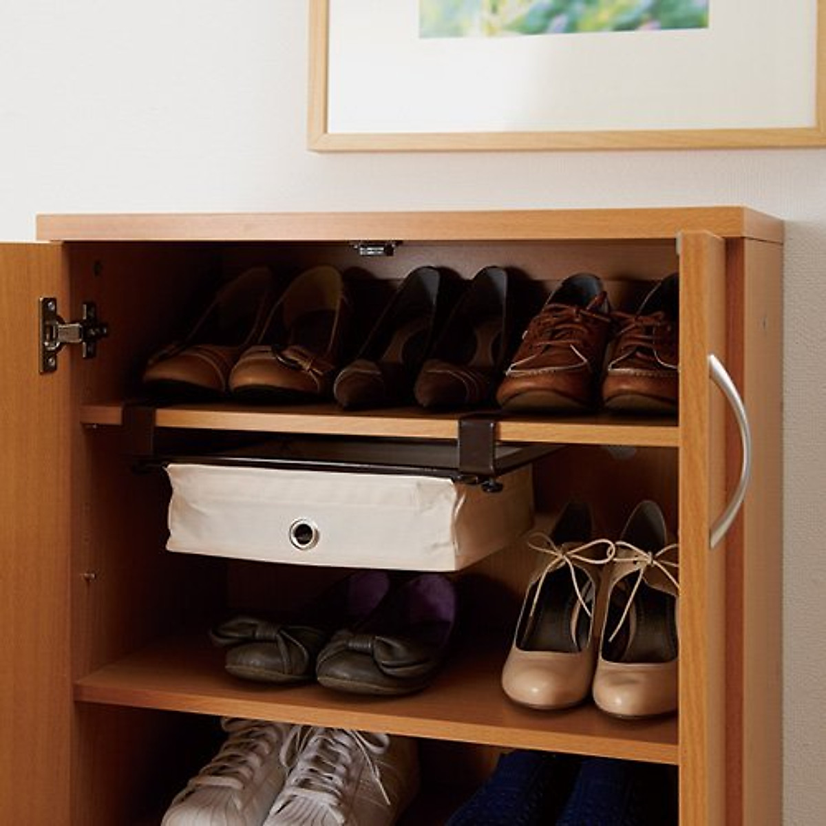 Aimedia Under-Desk Storage Box Under Desk Mounting Table Retrofit Drawers Space Can Be Installed Utilizes Gaps! Slide Box, Alloy Steel, Beige
