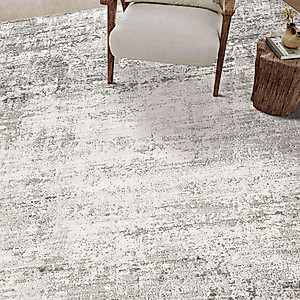 HUGEAR 6x9 Living Room Rugs Grey Washable Hallway Area Rug Indoor Accent Rug Abstract Low Pile Carpet Distressed Throw Aesthetic Rug Bedroom Office Dining Room Kitchen Laundry Room Non Slip