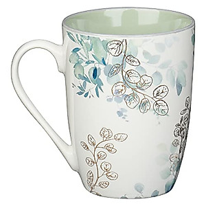Christian Art Gifts Ceramic Encouraging Coffee and Tea Mug for Women: Made Everything Beautiful - Ecclesiastes 3:11 Inspiration Bible Verse for Hot and Cold Beverages, White and Sage Green, 12 oz.