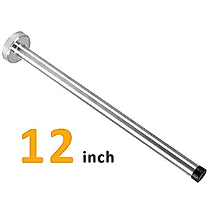BokWin 12 Inch Wall-Mounted Door Stopper, Extra Long Door Stop, Heavy Duty Stainless Steel Door Stopper with Sound Dampening Rubber Bumper for Protects Your Walls from Damage