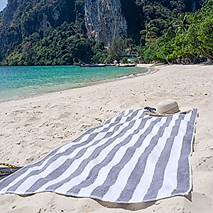 Arkwright Oversized California Beach Towels - (Pack of 4) Absorbent, Quick Drying, Ringspun Cotton Pool Towel, Perfect for Hotel, Spa Hot Tub, and Bath, 30 x 70 in, Grey