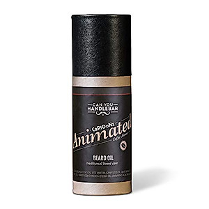 an You Handlebar Beard Oil for Men, Natural Beard Care Conditioner Moisturizer Softener Grooming Product, Animated Coffee Scent, 1oz Dropper Bottle