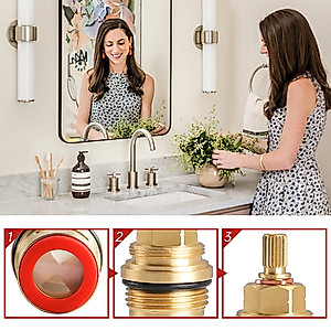 Kitchen Faucet Cartridge Replacement Compatible with Grohe 45882000 Valve Parts, Durability Brass Ceramic Cartridge, Easy Installation, Anti-Clockwise Open Design, Fits Various Faucet Models