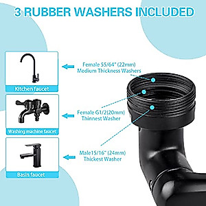 YCYYYDS Rotating Faucet Extender 1440° Large-Angle Splash Faucet with 2 Water Outlet Modes Splash Filter Faucet Aerator for Kitchen and Bathroom Sink Faucet Extender (Black)
