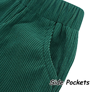 Happy Cherry 5 T Fleece Pants for Boys Girls Warm Winter Track Pants Soft Thicker Corduroy Athletic Pants Activewear Clothes for Toddler Kids Child Green