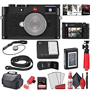 Leica M10 - R Digital Rangefinder Camera (Black Chrome) (20002) + 64GB Extreme Pro Card + Corel Photo Software + Card Reader + Case + Cleaning Set + Flex Tripod + Cap Keeper - Starter Bundle
