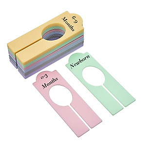 Colorful Closet Dividers Baby Boy Girl Clothing Rack Size Dividers with Sizes Newborn to 18-24 Months (8 Pieces)