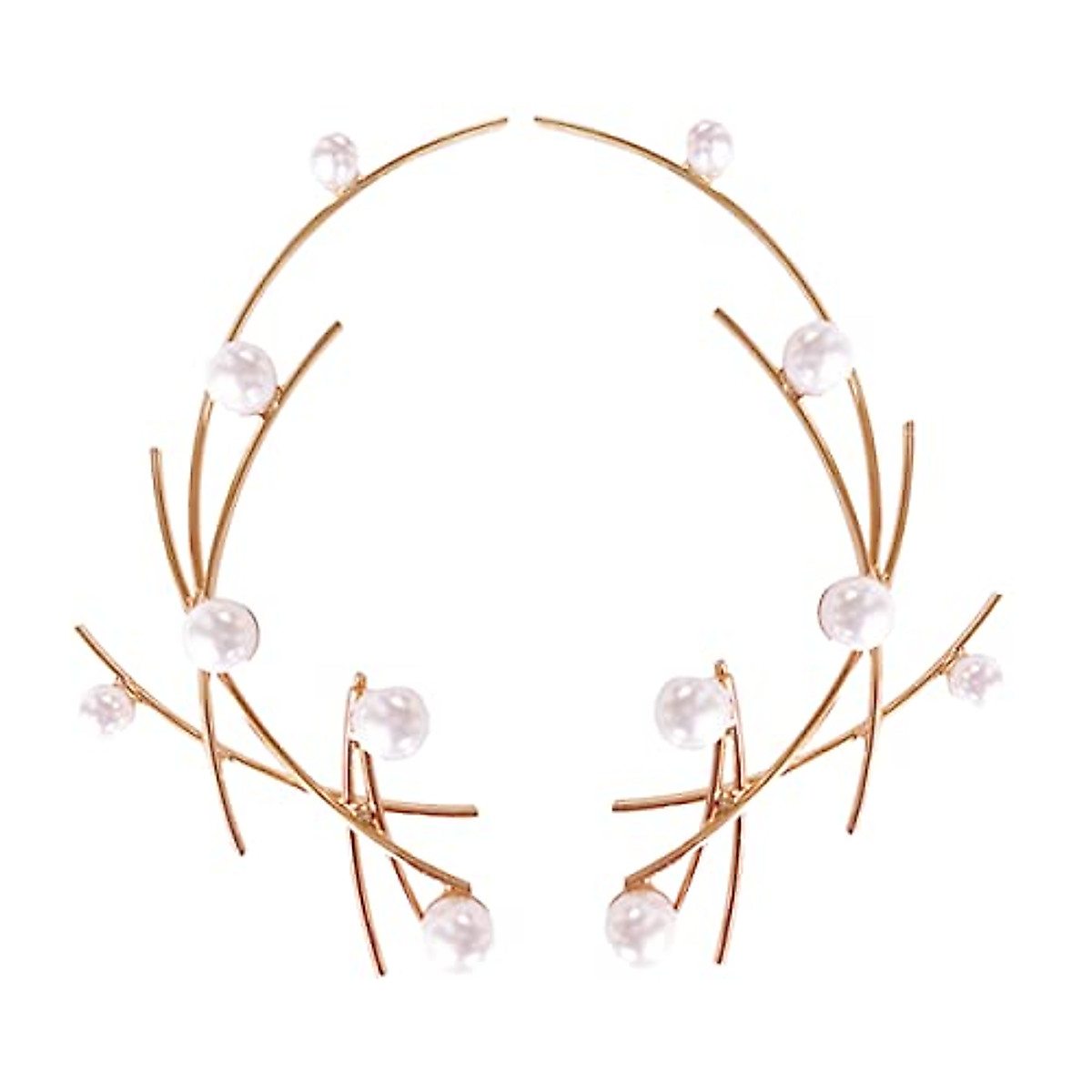 FOMIYES 2pcs/set Headgear Ladies Headbands Rhinestone Headband Metal Headband Wedding Hair Side Piece Bridal Hair Accessories Wedding Hair Jewelry Women Peal Hair Accessories Flowers Alloy
