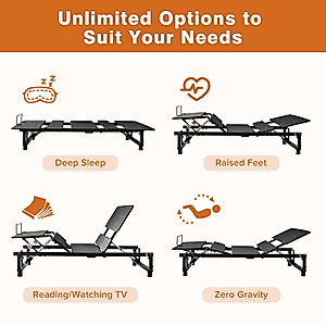 Donext Adjustable Bed Base, Queen Bed Frame, Independent Head and Foot Incline, Quiet Motor, Wireless Remote Control, Electric Bed Base