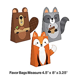 Creative Converting Wild One Woodland Paper Treat Bags, 8 ct, Multi-color