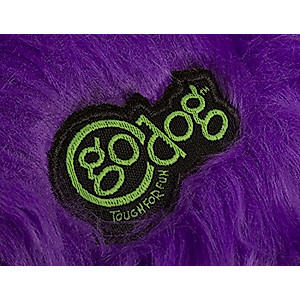 goDog Furballz Squeaky Plush Ball Dog Toy, Chew Guard Technology - Purple, Large