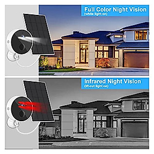 Security Camera Camera 1080P WiFi Solar Camera PIR Human Detection Security Video Surveillance IP CCTV With Solar Panel Recharge Li-Batteries Surveillance Camera with Spotlight ( Color : 1080P NO Card